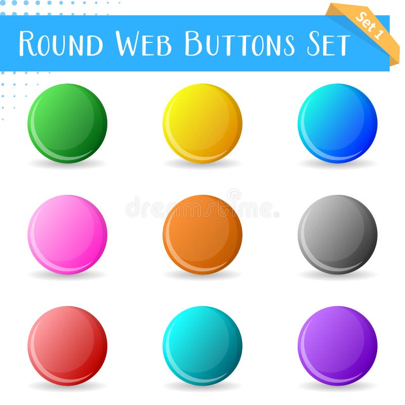 Round web buttons stock vector. Illustration of item - 50264596