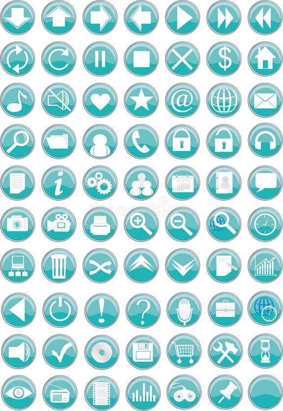 Round web icons / buttons stock vector. Illustration of graphics - 19138907