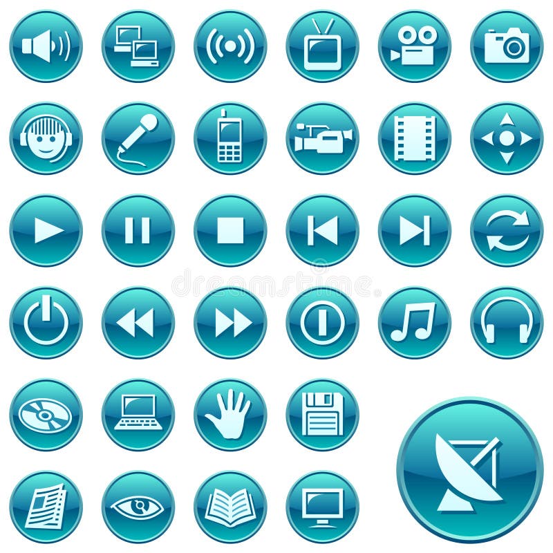 Round Web Icons / Buttons 3 Stock Vector - Illustration of buttons ...