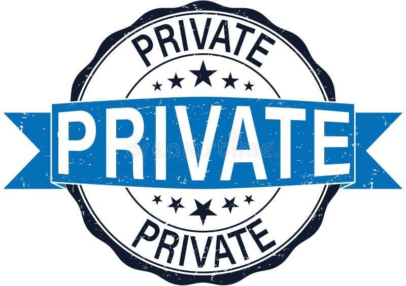 Round Blue Private Rubber Stamp Web Badge Stock Illustration ...