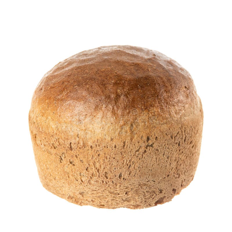 Round Wheat Bread. Whole Loaf Isolated on White Background Stock Image ...