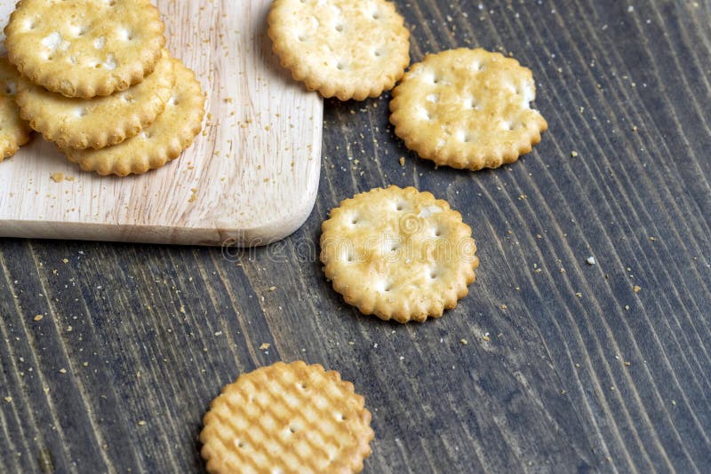 Round Wheat Cookies with Salt on the Table Stock Image - Image of ...