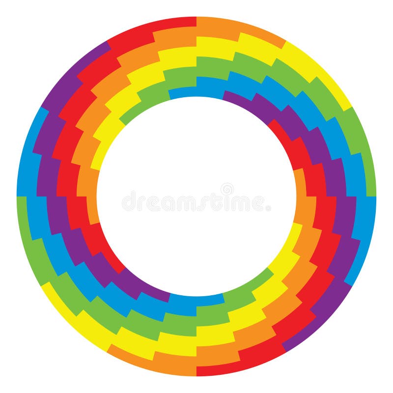 Round Wheel Circle with Rainbow Colors, Vector Stock Vector ...
