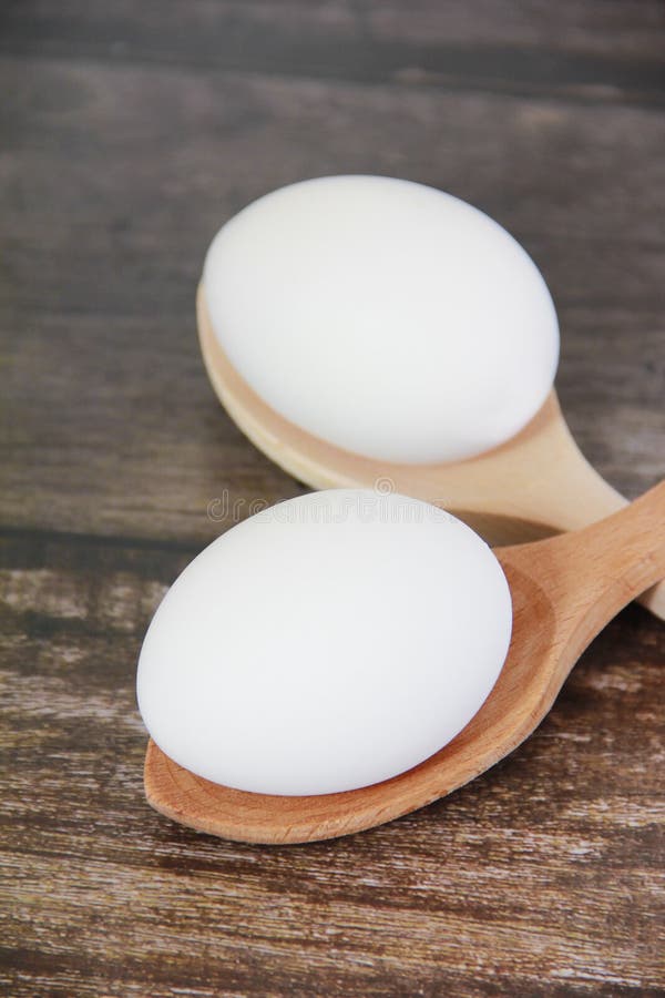 Round White Chicken Eggs with Hard Shells Stock Image - Image of ...