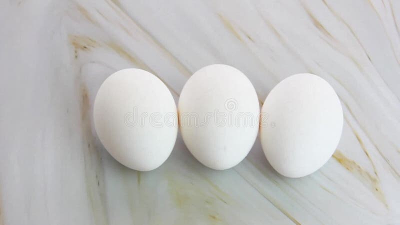 Round White Chicken Eggs with Hard Shells Stock Video - Video of meal ...