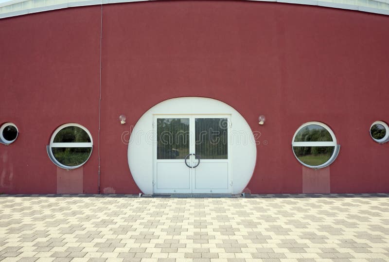 Round White Door in a Modern Building Stock Image - Image of city ...