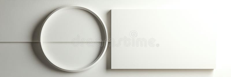 Minimalistic Design Featuring a Round and Rectangular White Shape on a ...