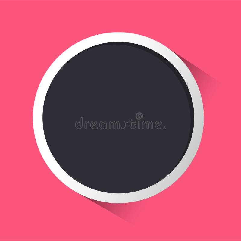 Round White Frame with Shadow and Blank Space Stock Vector ...