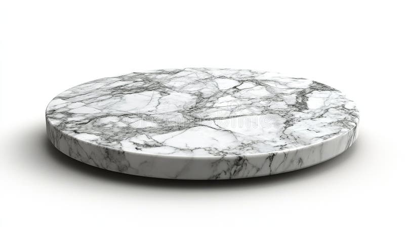 Round White Marble Slab Isolated on White Background Stock Illustration ...