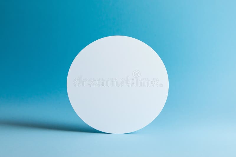 Round White Paper Card on Blue Background. Stock Illustration ...