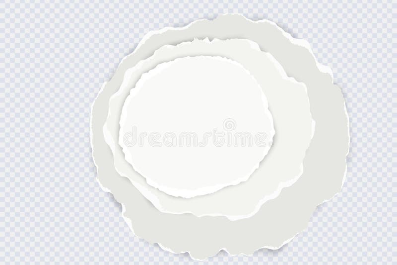 Round White Paper with Torn Adges Stock Vector - Illustration of note ...