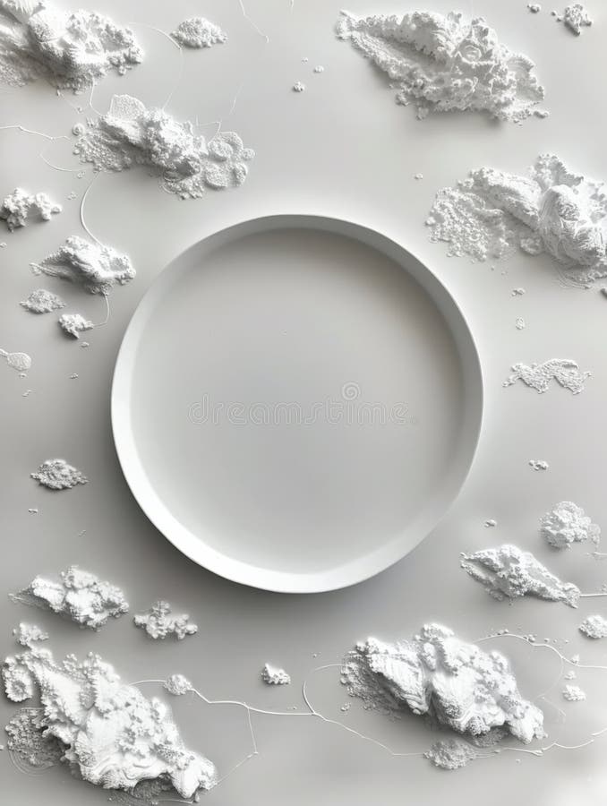 Round White Plate Surrounded Textured Background Stock Photos - Free ...