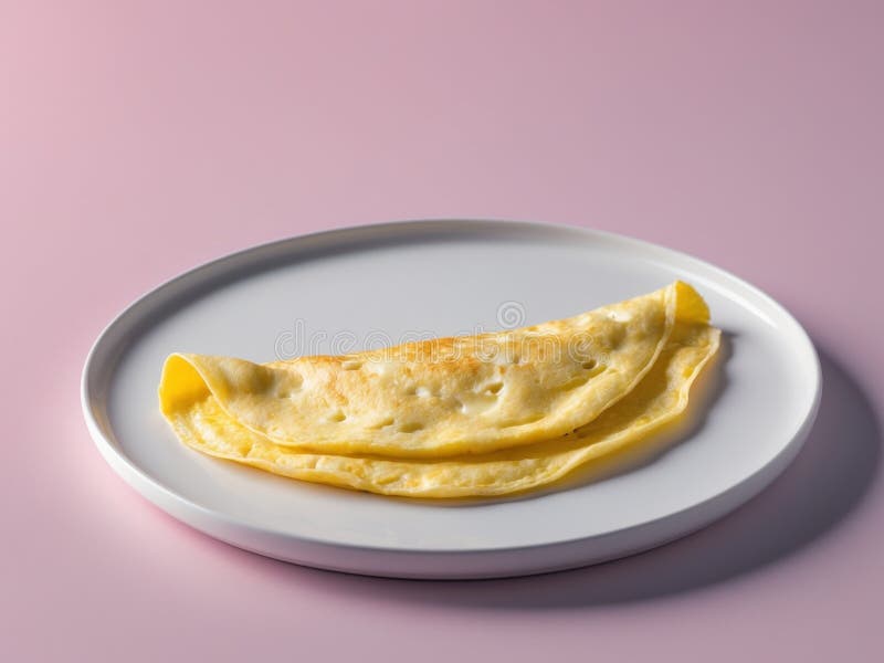 Round White Plate Omelette it Omelet is Golden on Plate Stock Image ...