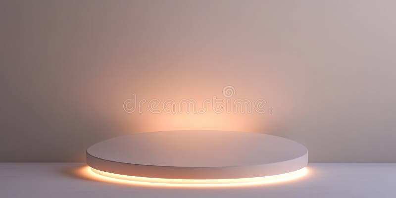 Round White Podium Illuminated Soft Spotlight Gradient Background ...