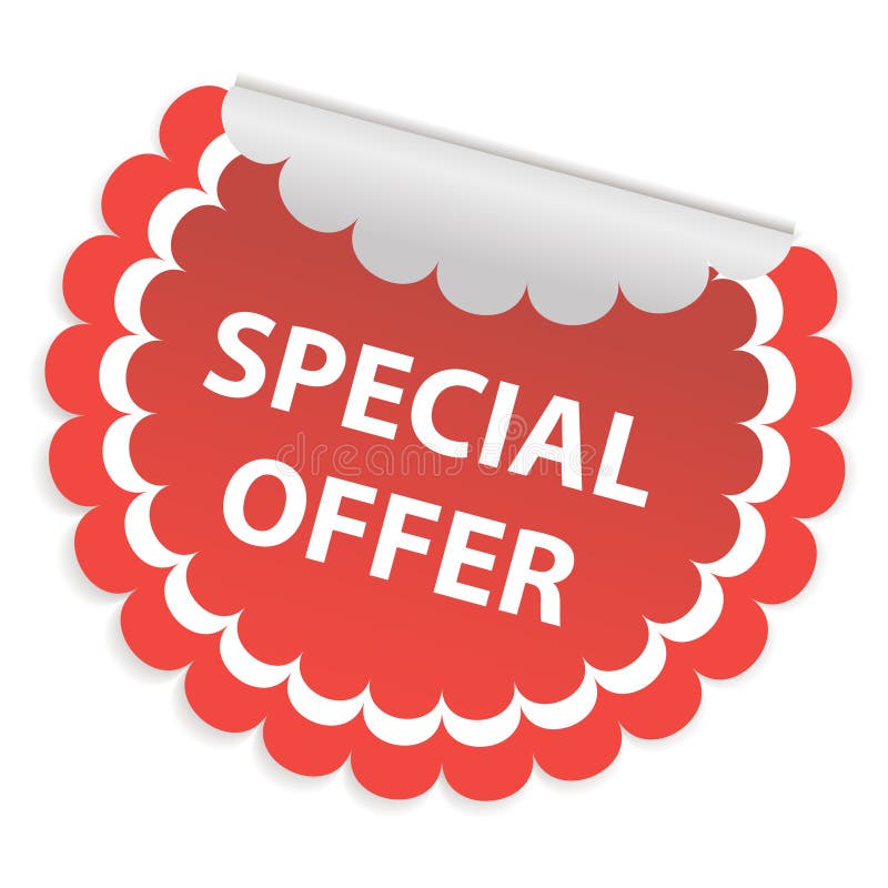 Round White Sticker for Special Offer. a Special Offer Sign Stock ...