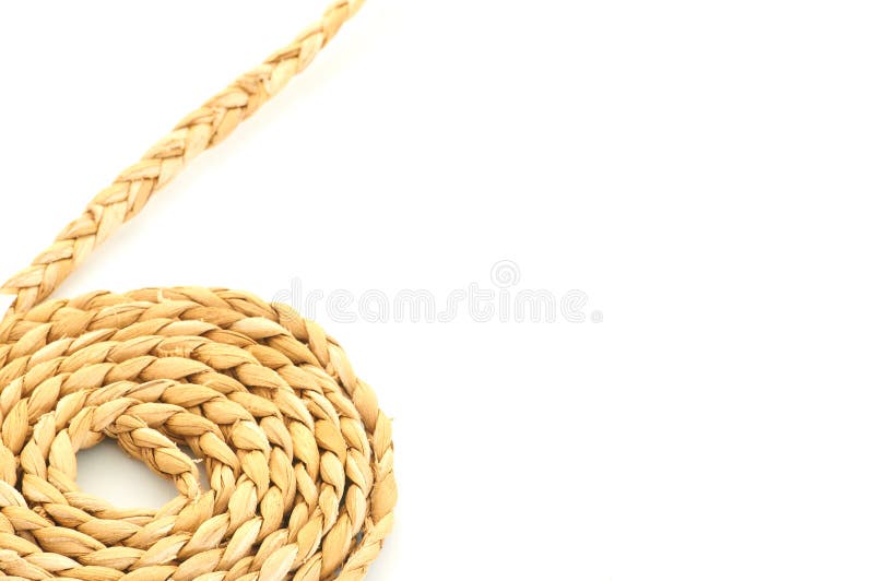 Round Wicker Woven on White Background Stock Image - Image of ...