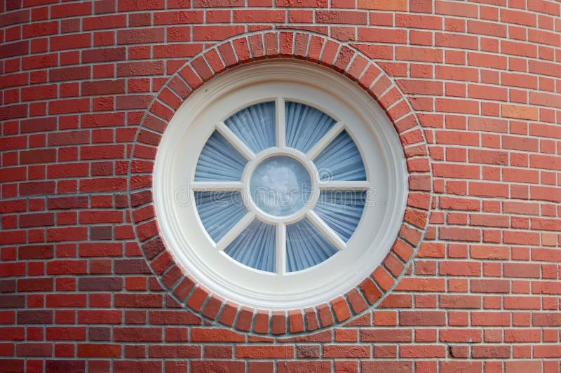 Round Window in Brick Tower Stock Image - Image of architecture ...