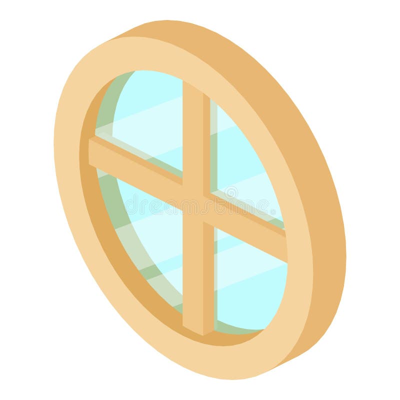 Round Window Frame Icon, Isometric 3d Style Stock Vector - Illustration ...