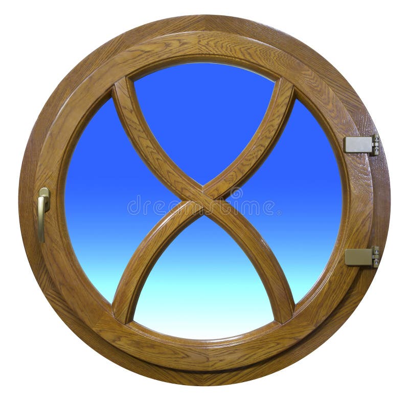 Round Window of the House with Glass Stock Image - Image of backgrounds ...