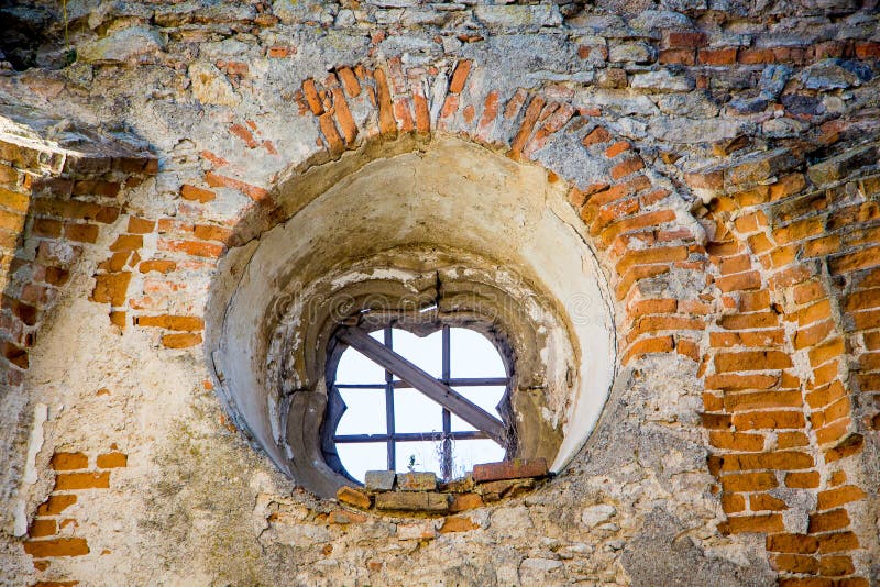 A Round Window in an Old Ruined Building_ Stock Image - Image of city ...