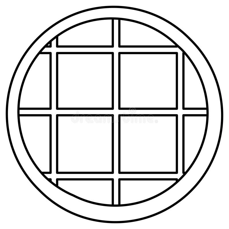 Round Window Outline for House Isolated on White Background. Clipart ...