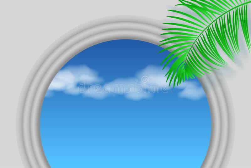 Round Window with View on the Blue Sky Stock Vector - Illustration of ...