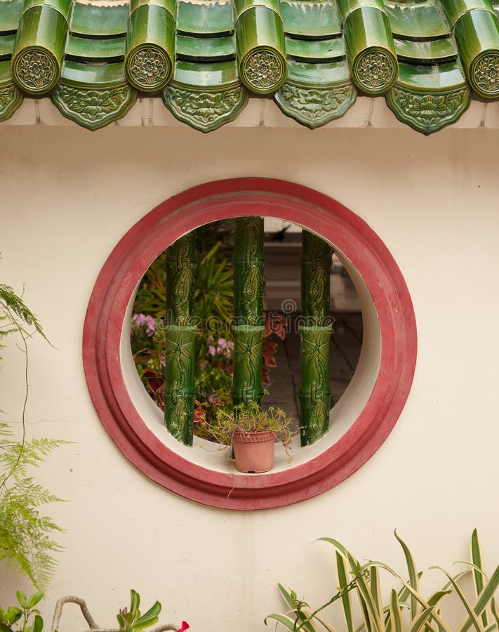 Round window in wall stock photo. Image of architecture - 24599922