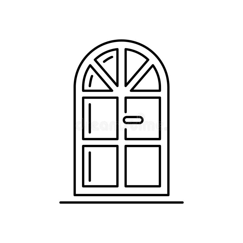 Round Windows Icon, Linear Style. Vector Architecture Elements Stock ...