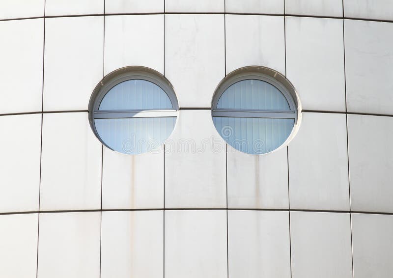 Two Round Windows on a Building in London from 1902 with Carved ...