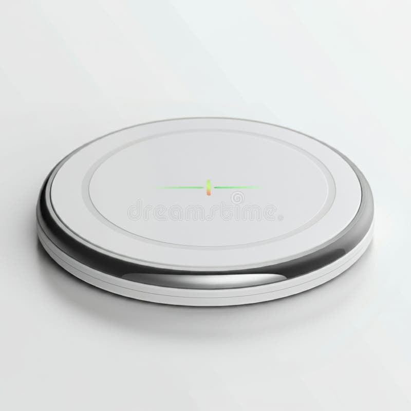 Round Wireless Charging Pad with Sleek Design. Upper Surface is Smooth ...
