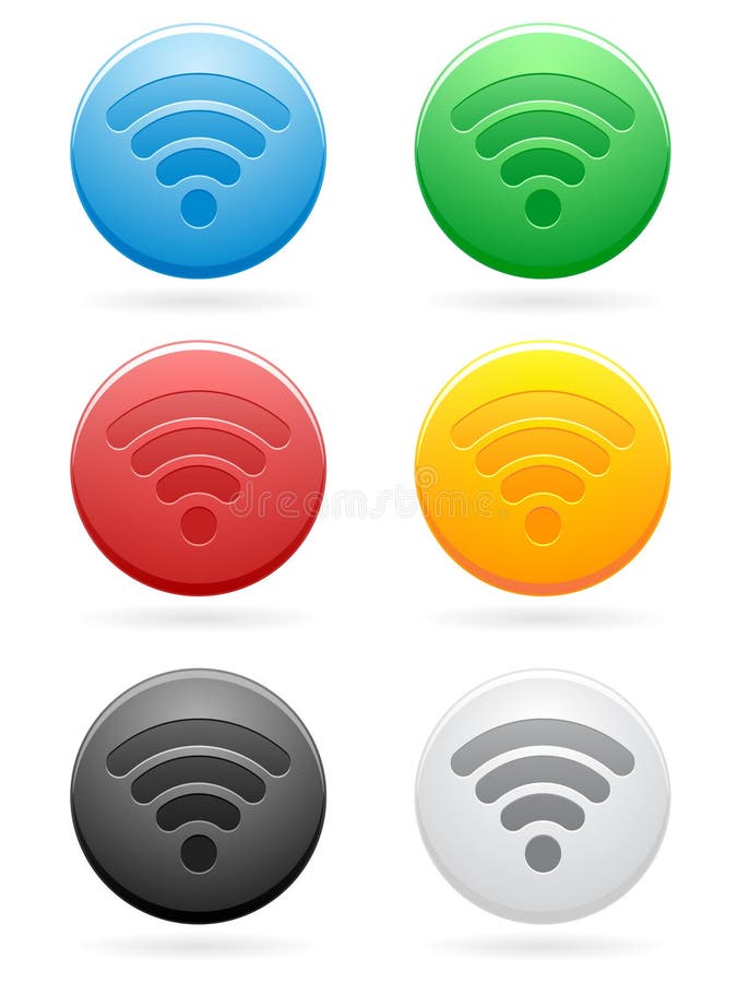 Round Wireless Icons EPS stock vector. Illustration of colors - 15894961