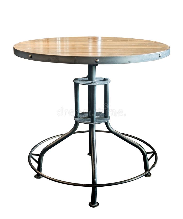 Modern Stylish Table in Loft Style: Wooden Oak Cover and Geometric ...