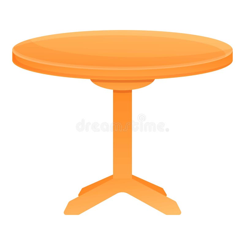 Round Table Icon, Cartoon Style Stock Vector - Illustration of ...