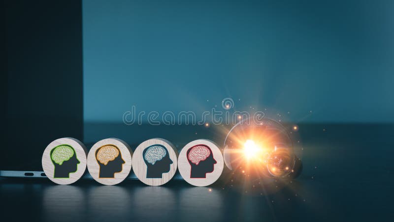 Round Wooden Blocks, Light Bulbs, All Placed on the Workbench Stock ...