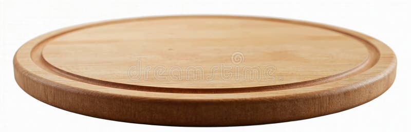 Round Wooden Chopping Board Isolated on Transparent Background. Natural ...