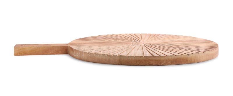 Round Wooden Cutting Board Isolated on White Stock Photo - Image of ...