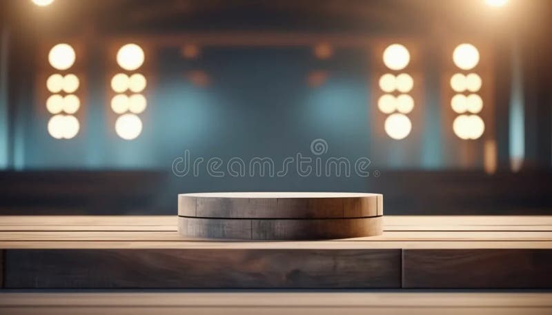 Round Wooden 3d Podium Display Stock Illustration - Illustration of ...