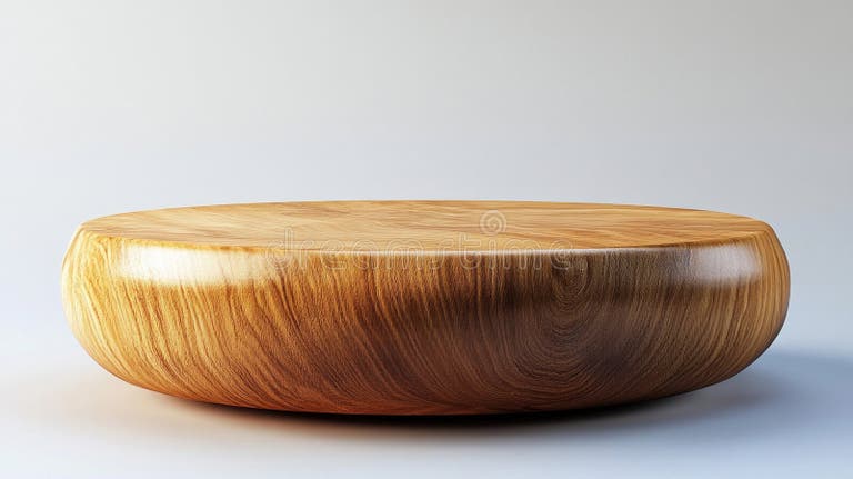 Round Wooden Display Stand on Light Background Stock Illustration ...