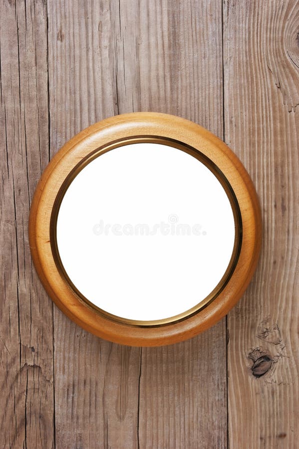 Round Wooden Frame on a Wooden Stock Photo - Image of grungy, grain ...