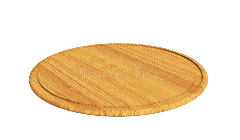 Round Wooden Pizza Board without Handle, Isolated on White Background ...
