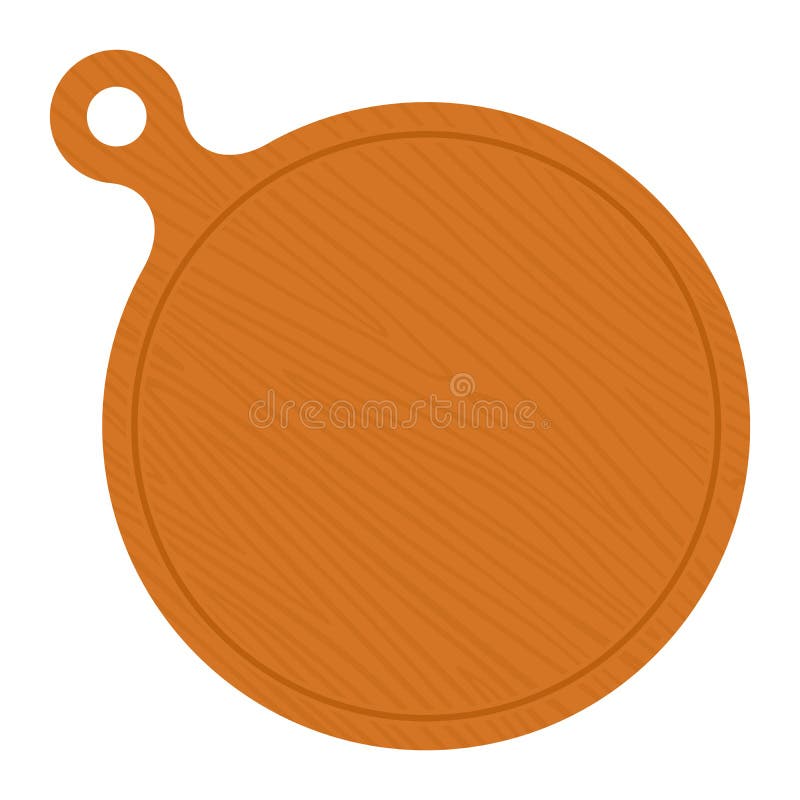 Round Wooden Pizza Serving Board Flat Icon Vector Isolated Stock Vector ...