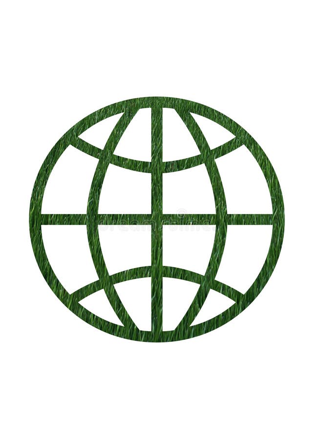 Round World Symbol in Grass Texture Stock Illustration - Illustration ...