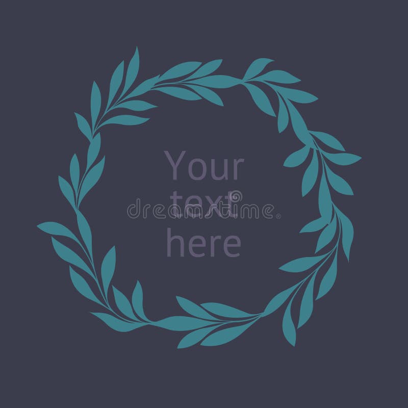 Round Wreath with Leaves. Vector Stock Vector - Illustration of flora ...