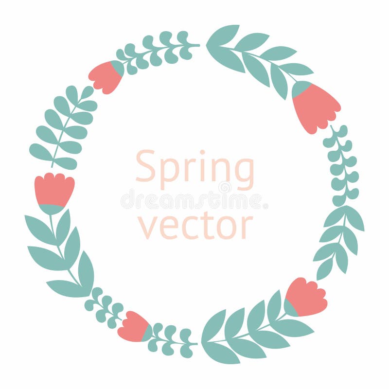 Round Wreath with Leaves. Vector Stock Vector - Illustration of leaf ...