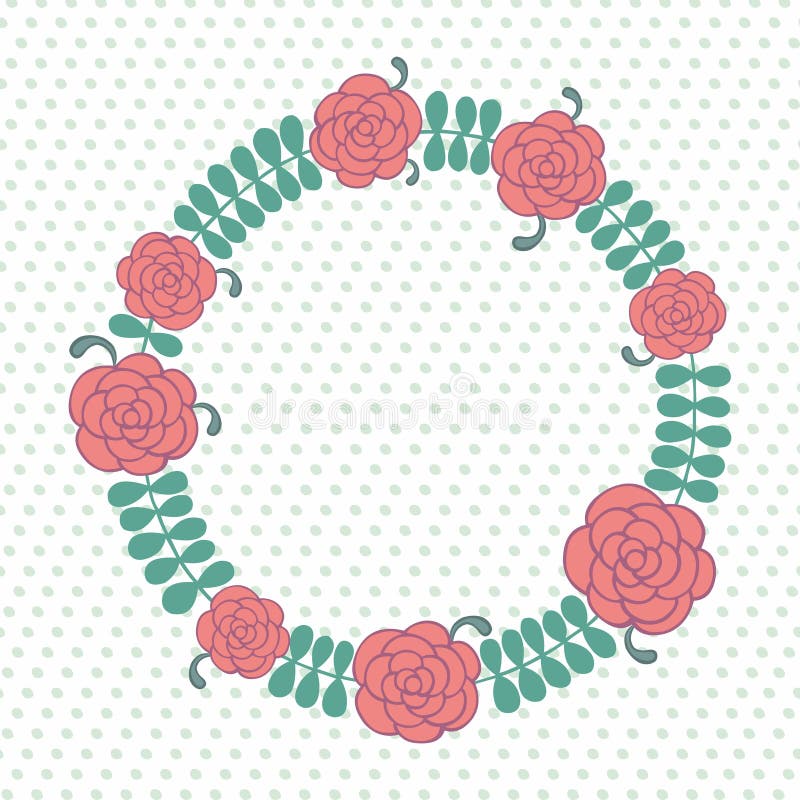 Round Wreath with Leaves. Vector Stock Vector - Illustration of bend ...