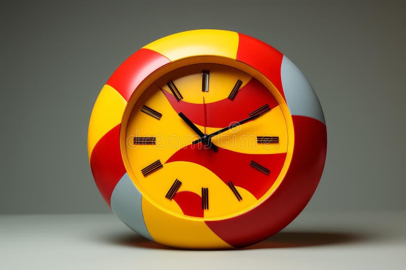 Round Yellow Alarm Clock. Generate Ai Stock Illustration - Illustration ...