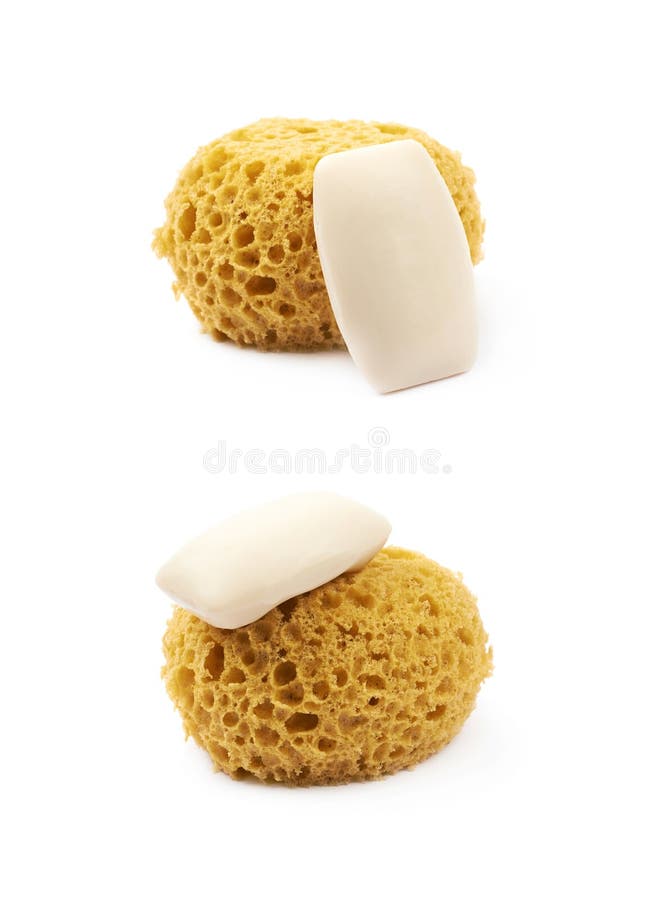 Round Yellow Bath Sponge Isolated Stock Photo - Image of color ...