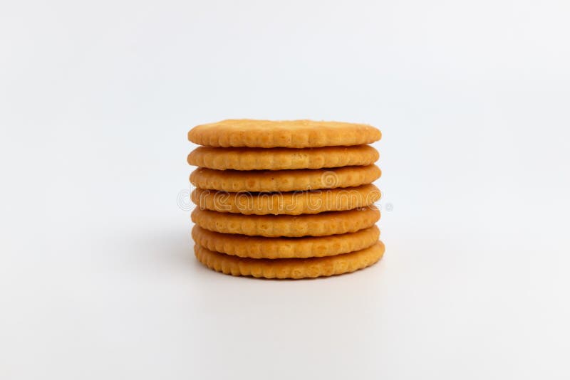 Round and Yellow Biscuits with Background Stock Image - Image of salty ...