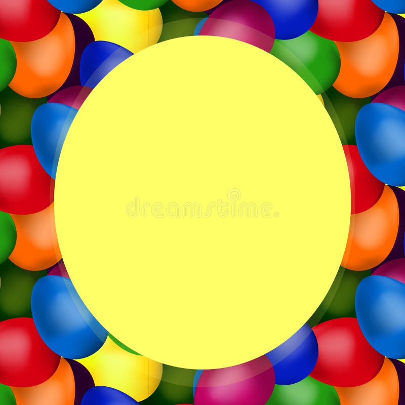 Round Yellow Frame of Easter Eggs Stock Vector - Illustration of ...