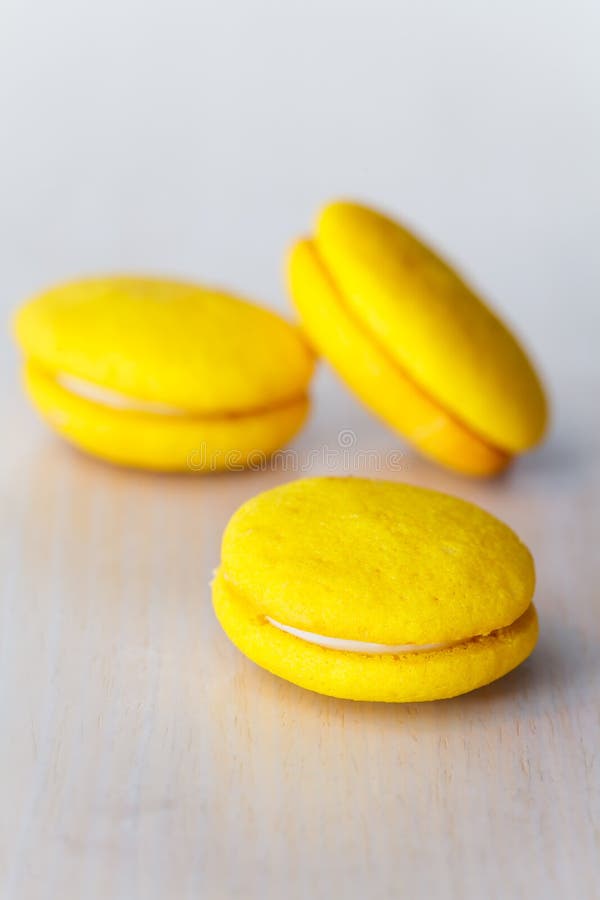 Round Yellow Marron Cookies Stock Photo - Image of homemade, marron ...